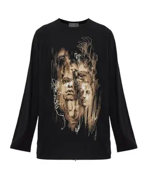 Yohji Yamamoto Graphic Printed Long-sleeved T-shirt