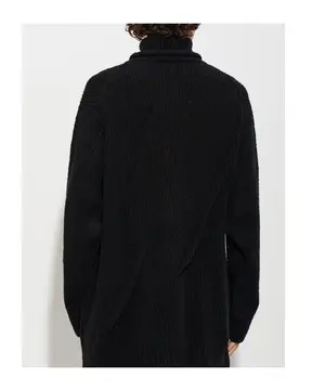 Yohji Yamamoto High Neck Ribbed Long Sleeve Sweater