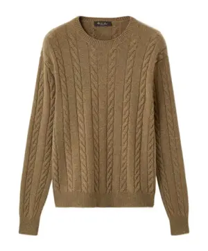 Loro Piana Cedar Cable Knit Crewneck Sweater