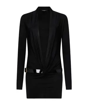 Dsquared2 Deep-cut Shiny Jersey Dress