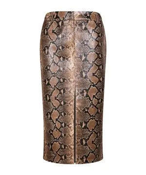 ERMANNO FIRENZE Python Print Slim Fit Skirt - Beige