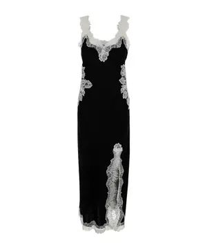 Gold Hawk Spaghetti Strap Maxi Dress - Black