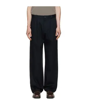 A.p.c. Pleated Straight-leg Trousers - Deep Navy