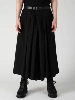 Yohji Yamamoto Wool Gabardine Pleated Wide-leg Pants