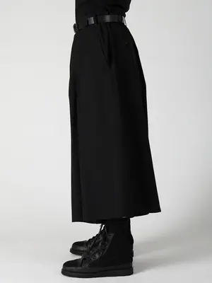 Yohji Yamamoto Wool Gabardine Pleated Wide-leg Pants