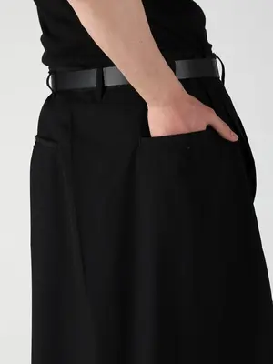 Yohji Yamamoto Wool Gabardine Pleated Wide-leg Pants