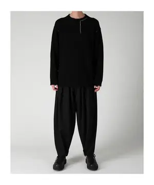 Yohji Yamamoto Single Jersey Embroidered Round Neck Pullover