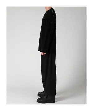 Yohji Yamamoto Single Jersey Embroidered Round Neck Pullover