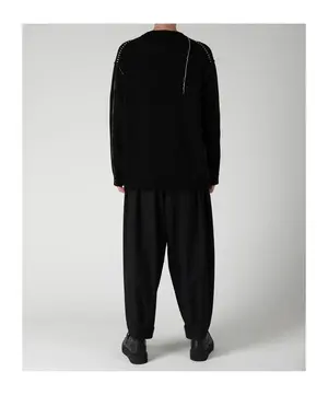 Yohji Yamamoto Single Jersey Embroidered Round Neck Pullover