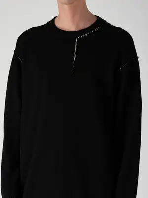 Yohji Yamamoto Single Jersey Embroidered Round Neck Pullover
