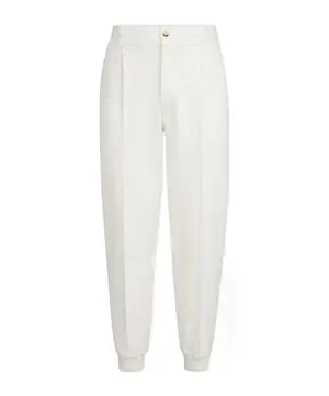 Brunello Cucinelli Techno Cotton French Terry Double Cloth Trousers - Travertine