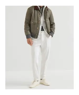 Brunello Cucinelli Techno Cotton French Terry Double Cloth Trousers