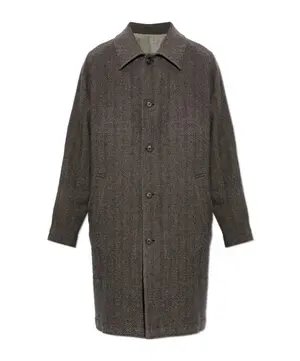 Eleventy Herringbone Single-breasted Coat