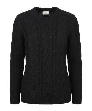 P.a.r.o.s.h Sequin-embellished Cable-knit Sweater - Black