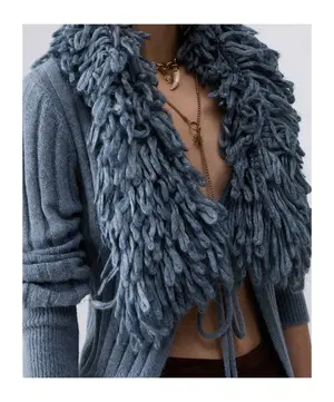 Liu Jo Tie-front Knit Cardigan With Faux-fur Collar