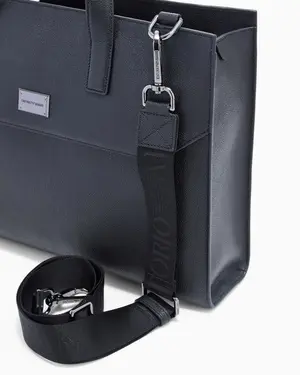 Emporio Armani Business Bag In Tumbled Leather