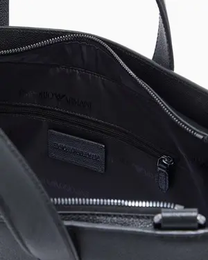 Emporio Armani Business Bag In Tumbled Leather