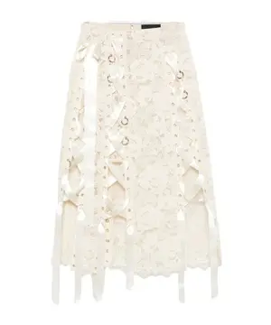 Simone Rocha Ribbon-loop Skirt - Ecru