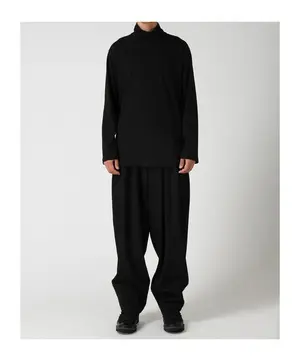 Yohji Yamamoto Soft Single Jersey High Neck Long Slv Tee