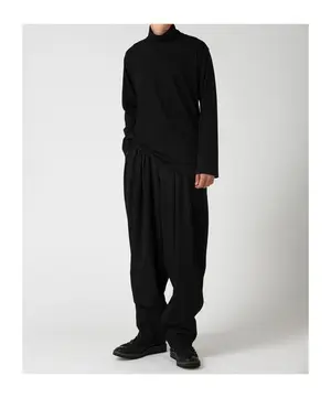 Yohji Yamamoto Soft Single Jersey High Neck Long Slv Tee