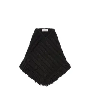 Moncler Cable Knit Alpaca Blend Neck Scarf - Black