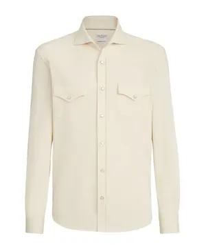 Brunello Cucinelli Cotton Piqué Western Shirt - Ginger