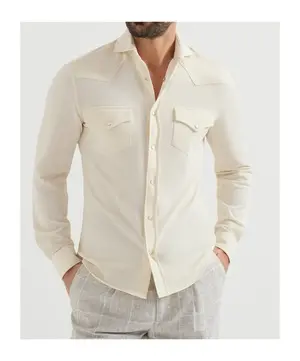 Brunello Cucinelli Cotton Piqué Western Shirt - Ginger
