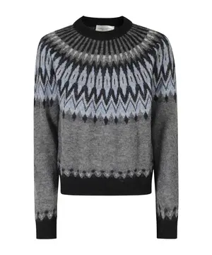 ROBERTO COLLINA Jacquard Pattern Crew Neck Sweater - No