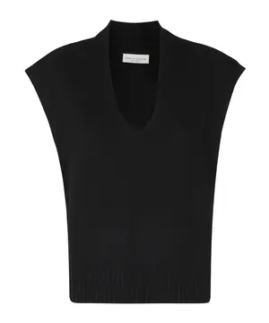 ROBERTO COLLINA V-neck Sleeveless Sweater - Nero
