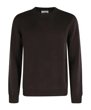 ROBERTO COLLINA Crew Neck Long-sleeved Sweater - Black