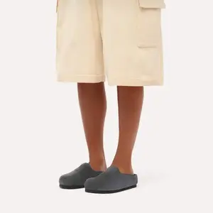 BIRKENSTOCK Amsterdam Suede Slides - Charcoal