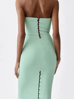 Jacquemus Button-down Knit Strapless Dress