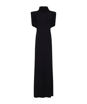 MUGLER Draped Sleeveless Gown - Black