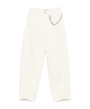 ERMANNO FIRENZE Chain Detail Trousers - White