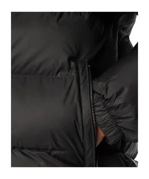 Calvin Klein Print Hooded Puffer Jacket - Black