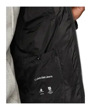 Calvin Klein Print Hooded Puffer Jacket - Black