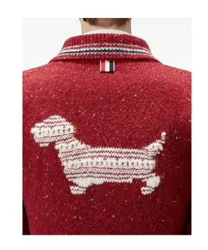 Thom Browne Hector Pointelle-knit Cardigan - Red