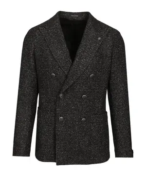Tagliatore Double-breasted Bouclé Jacket - Black