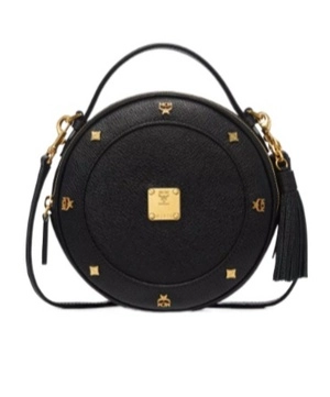 Mcm Pina Studded Shoulder Bag - Black