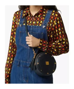 Mcm Pina Studded Shoulder Bag