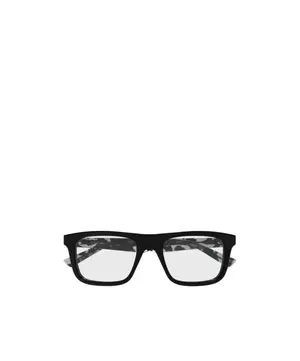 Gucci Tortoiseshell-effect Rectangle-frame Glasses - Black/gray