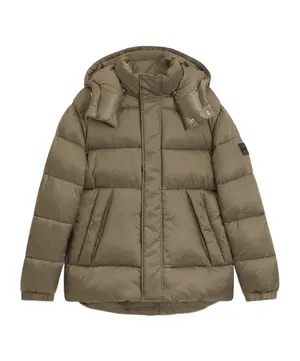 Hugo Boss Monogram Jacquard Hooded Jacket - Light Brown