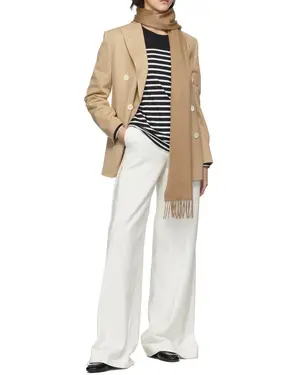 Max Mara Logo Fringed Scarf