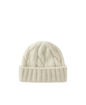Loro Piana Cable Knit Beanie - White