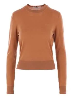 Chloé Ribbed Wool Crew Neck Sweater