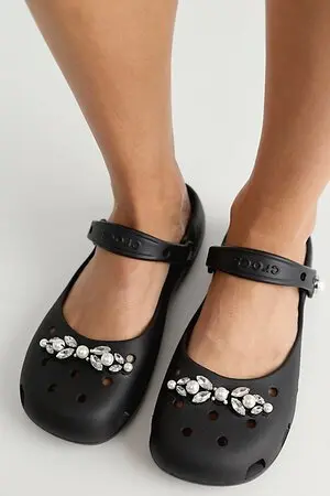 CROCS Classic Pearls Ballet Flats - Black