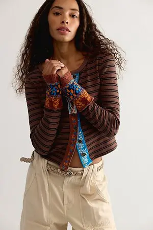 Free People We The Free Cardigan - Chocolate Combo
