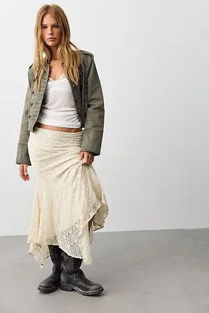 Free People Bella Lace Mermaid Skirt - Tea