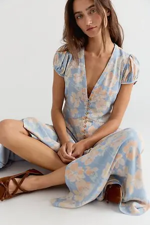 Free People Need Me Midi Dress - Raindrop Combo