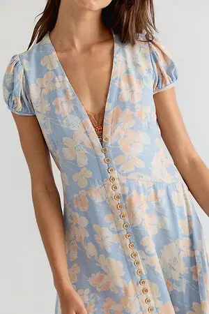 Free People Need Me Midi Dress - Raindrop Combo